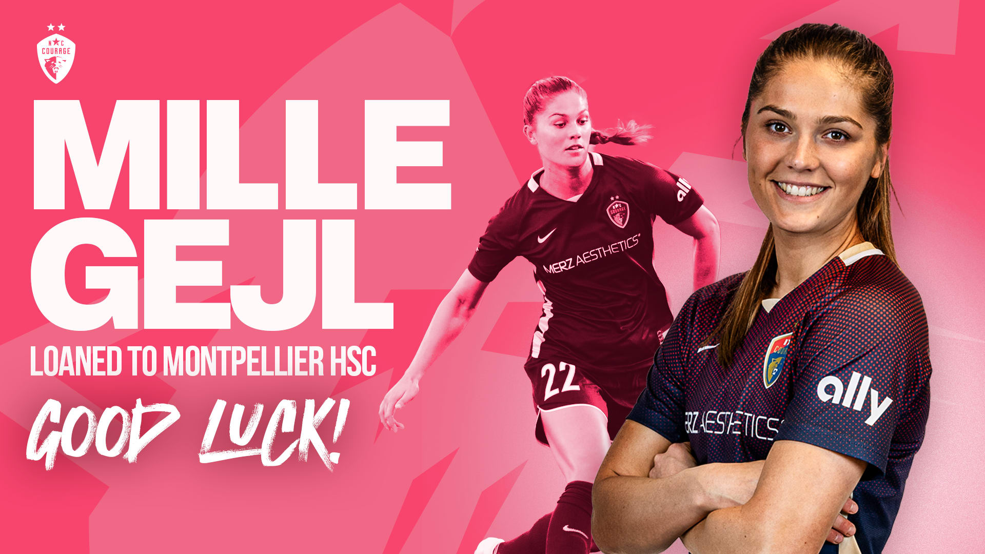 Courage loans Mille Gejl to Montpellier | News - NC Courage