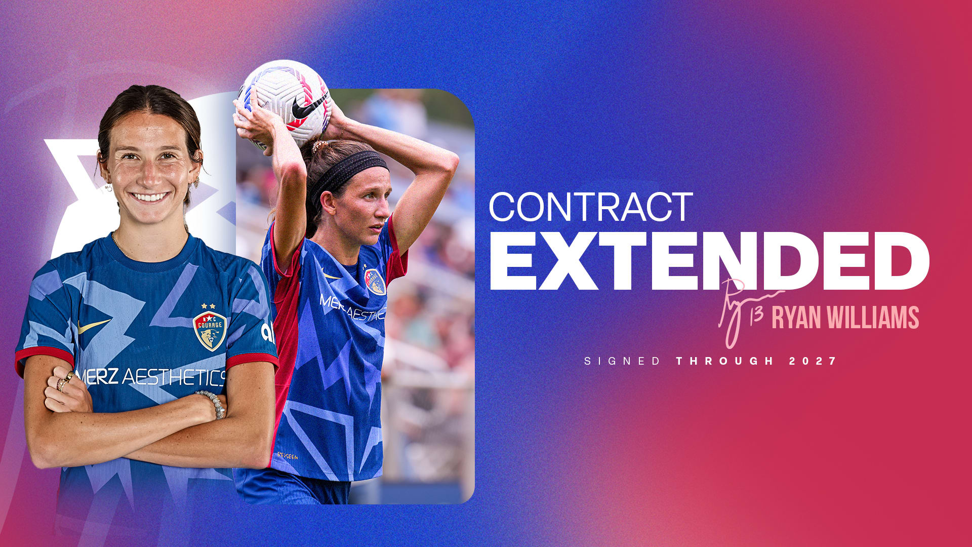 Ryan Williams signs extension through 2027 | News - NC Courage